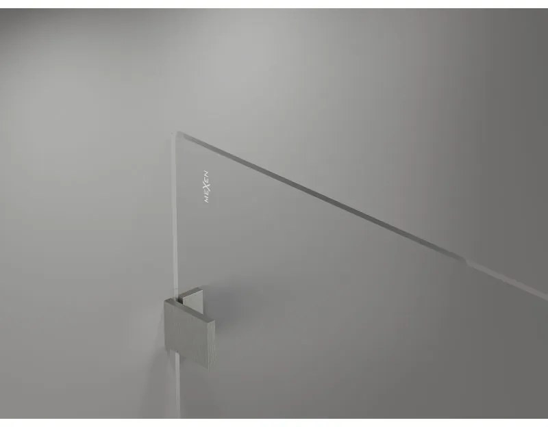 Mexen Lunar sprchová stěna pravá 110 x 200 cm, 8mm čiré sklo, broušená ocel, 830-110-000-97-00-P