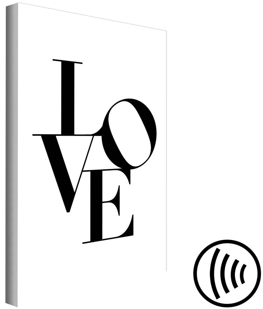 Obraz Kroucená láska (1-dílný) svislý - černý anglický nápis