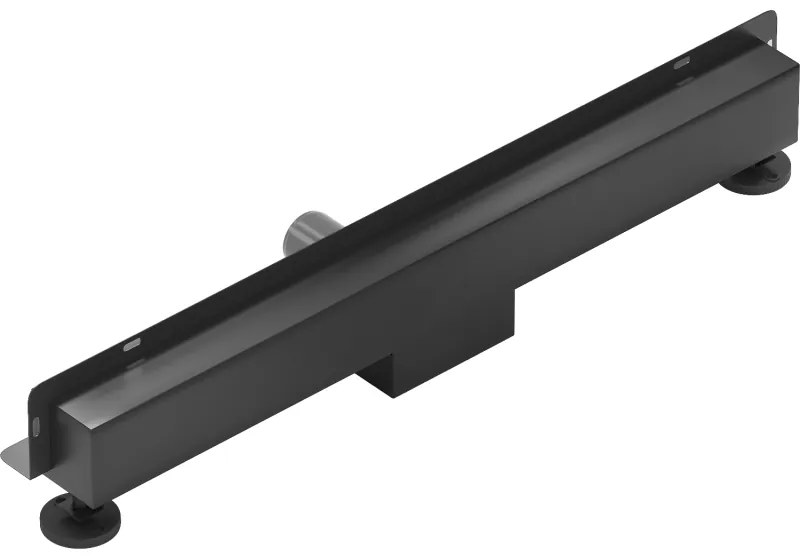 Mexen Flat nerezový sprchový žlab na zeď 60 cm vzor WALL, černý, 1730060