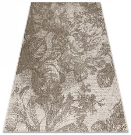 koberec SIZAL FLOORLUX 20491 KVĚTINY šampaňské / taupe velikost 200x290 cm | krásné koberce cz