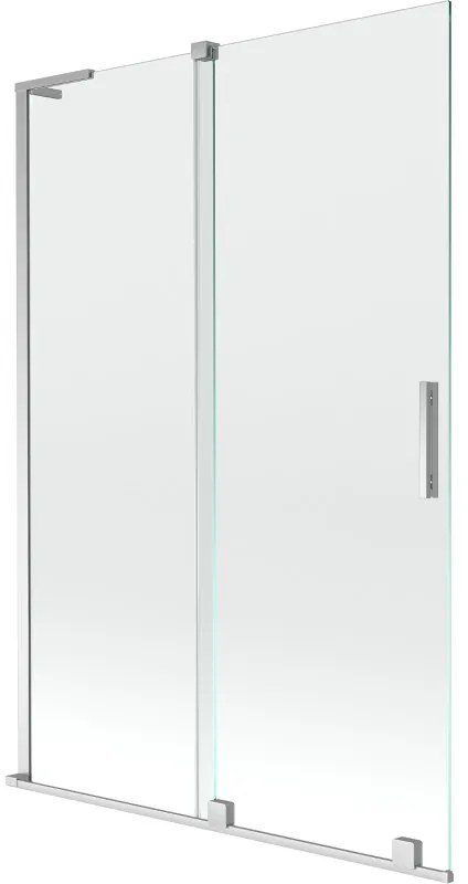 Mexen Velar L, 2-křídlová posuvná vanová zástěna 120 x 150 cm, 8mm čiré sklo, chromový profil, 896-120-003-01-01