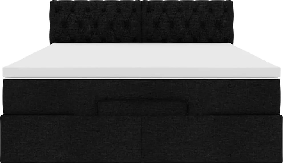 Osmanský postel s matrací černá 140x200 cm textil 3311548