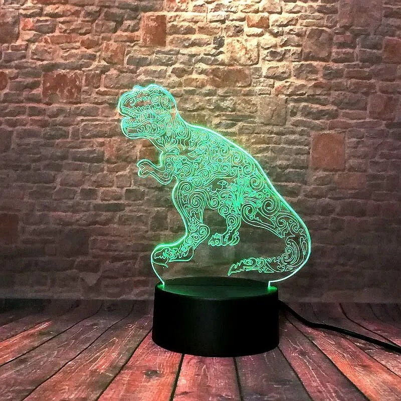 3D LED Lampička Dinosaur T-Rex Jurský Svět