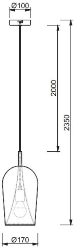 Mantra Elsa, závěsné svítidlo ve tvaru skleničky z transparentního skla 1xE27, průměr 17cm