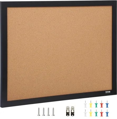 Korková nástěnka, nástěnka 91,4 × 61 cm s rámečkem na nálepku MDF