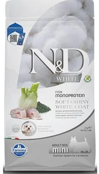 N&D WHITE Dog GF Sea Bass, Spirulina & Fennel Adult Mini 2 kg