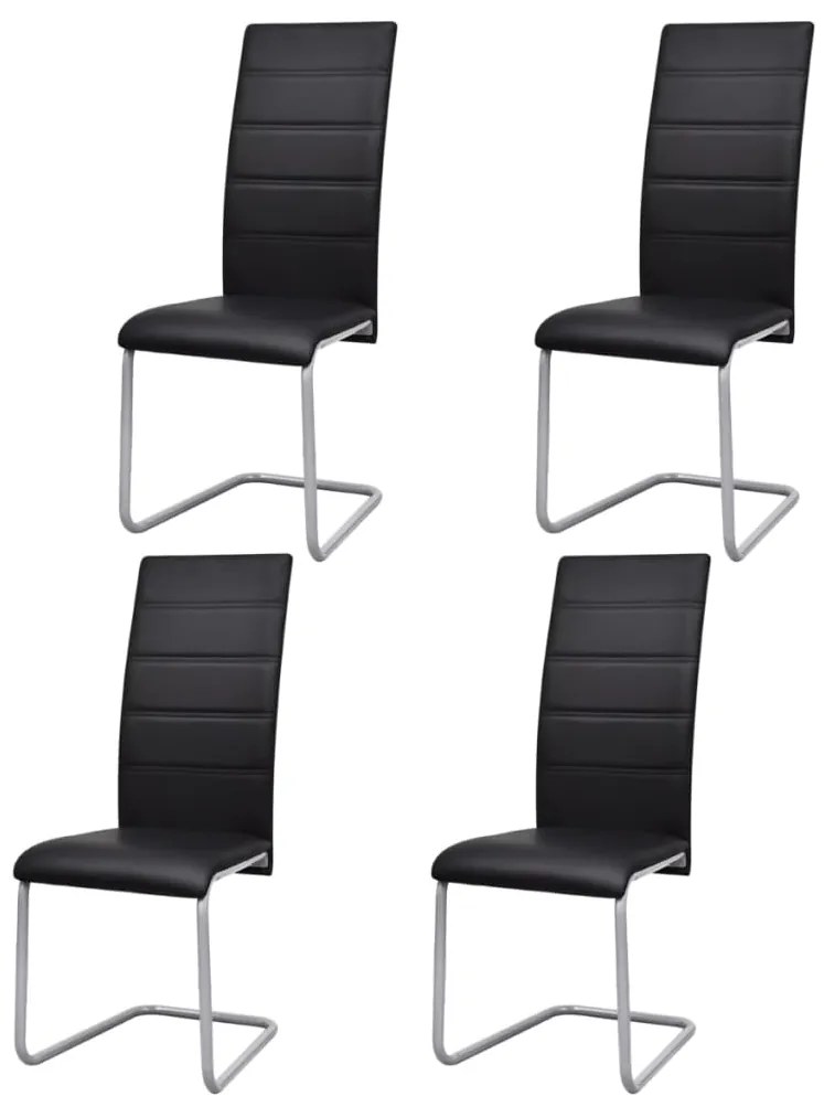 242290 vidaXL Konzolové jídelní židle 4 ks černé umělá kůže