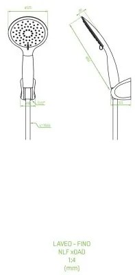 Laveo Fino, sprchová souprava nástěnná, černá, LAV-NLF_70AD