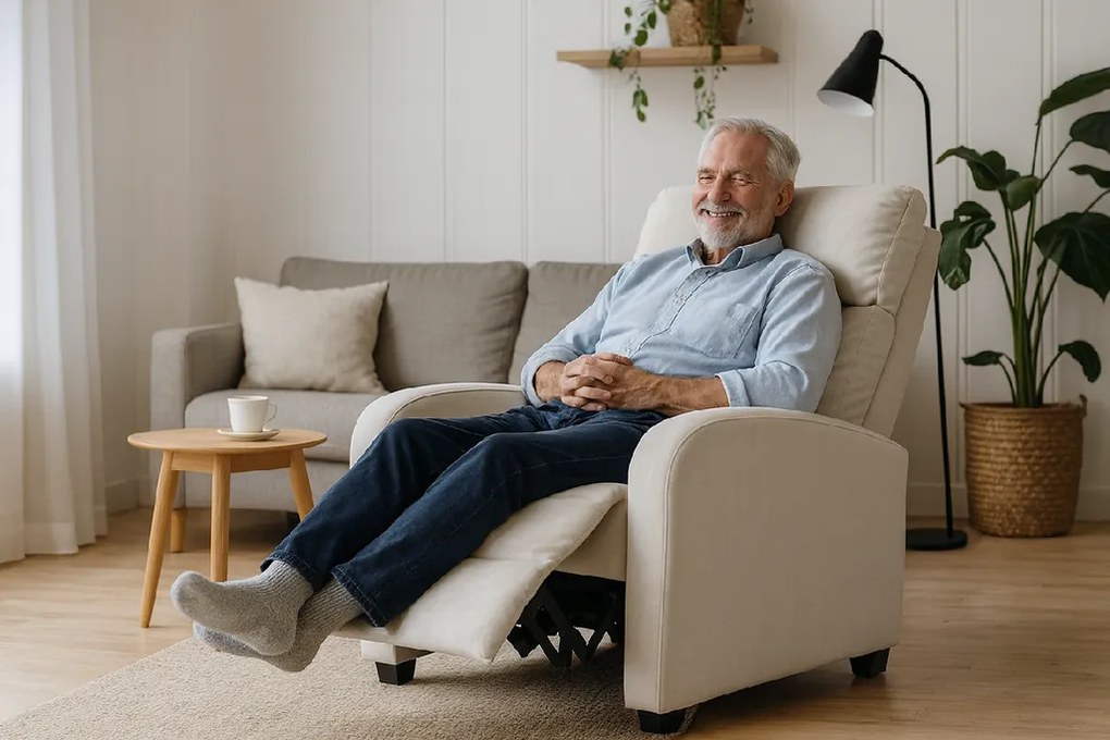 Relaxační křeslo René rozkládací béžové