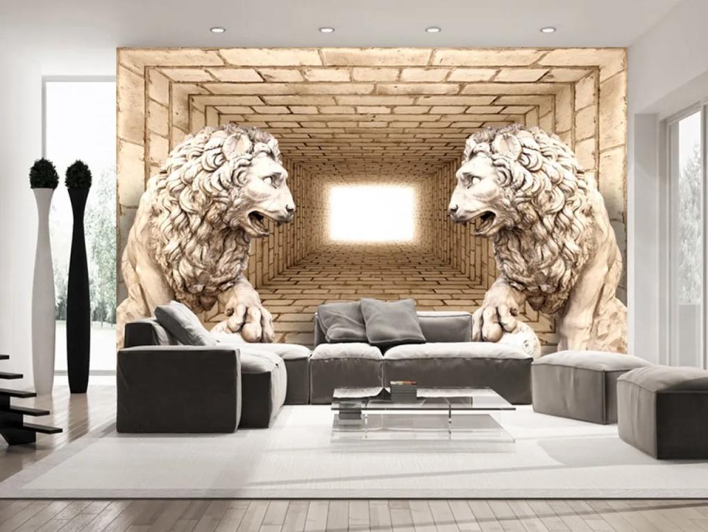 Murando DeLuxe 3D tapeta lví strážci Velikost (šířka x výška): 300x210 cm