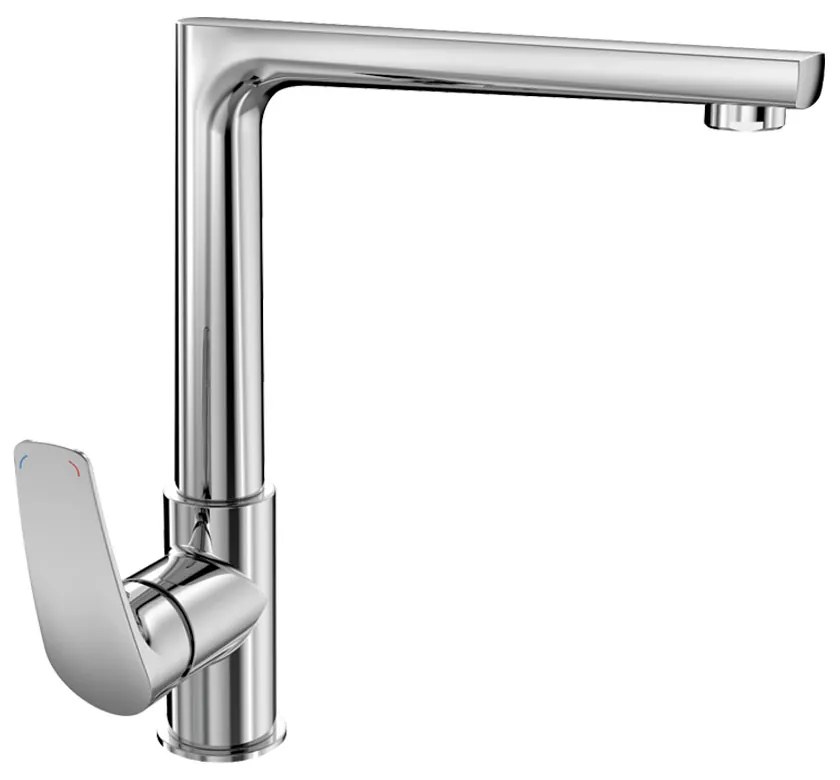 Mereo Mereo, Dřezová stojánková baterie, Eve, s plochým ramínkem nad pákou, výška 273 mm, chrom, CBV201