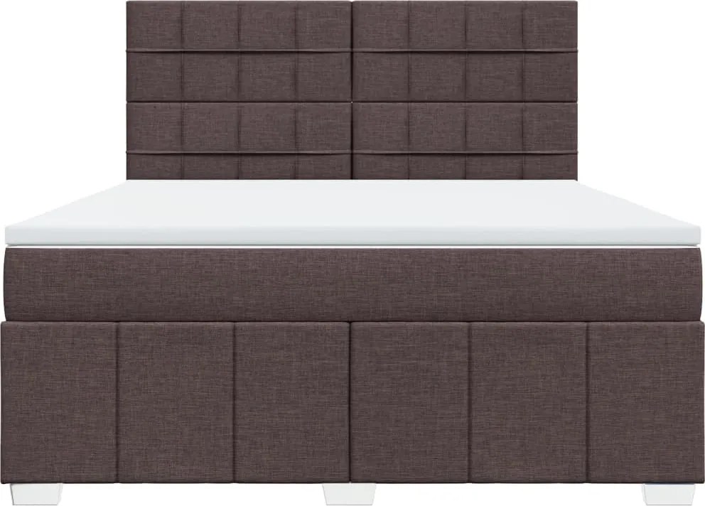 Box spring postel s matrací tmavě hnědá 180x200 cm textil 3291750
