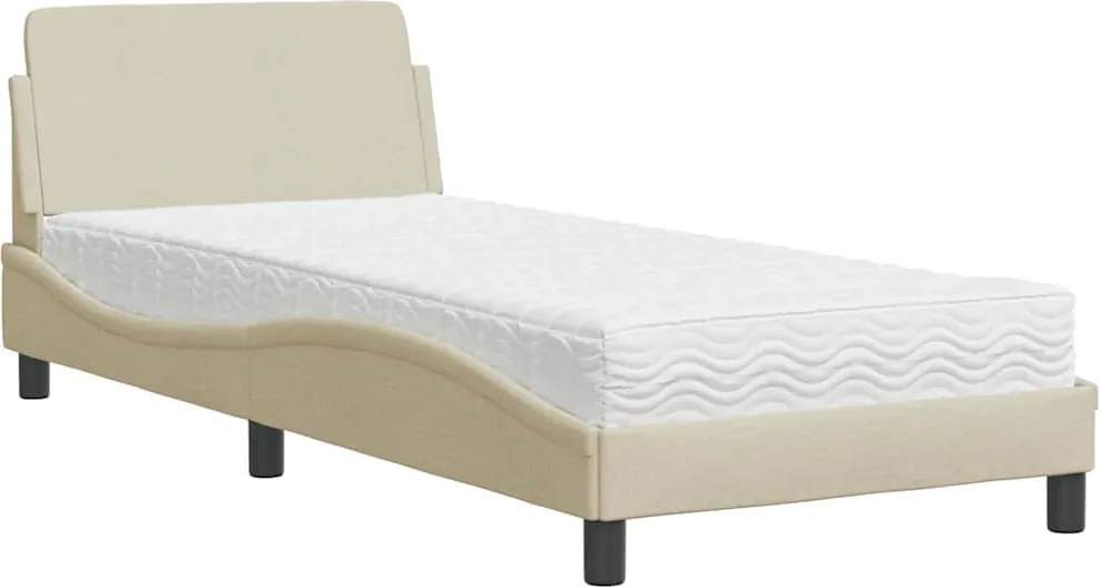Postel s matrací Dover krémová 80 x 200 cm textil 3208289