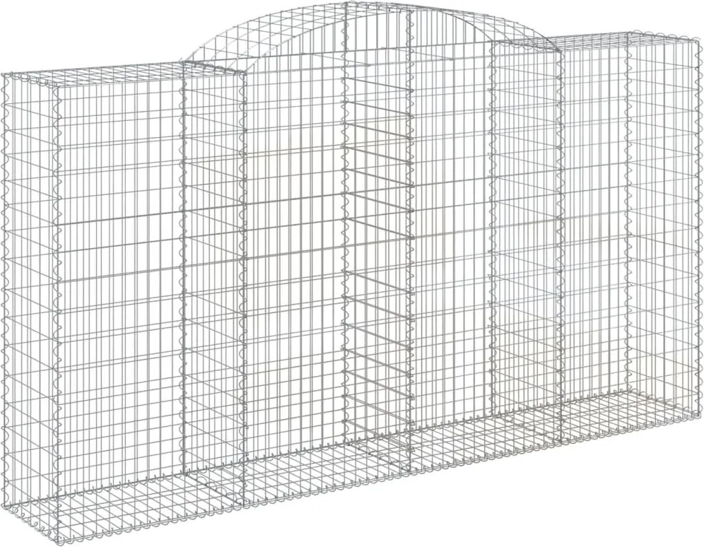 Klenutý gabionový koš 300 x 50 x 160/180 cm pozinkované železo 153518