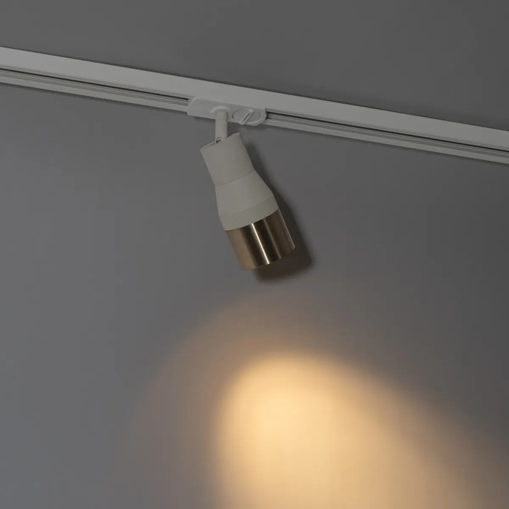 Moderní bodové svítidlo béžové se zlatou pro 1-fázový kolejnicový systém GU10 50mm - Iconic Kohua