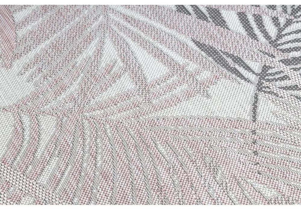 Kusový koberec Palmové listy růžově šedý atyp 80x250cm