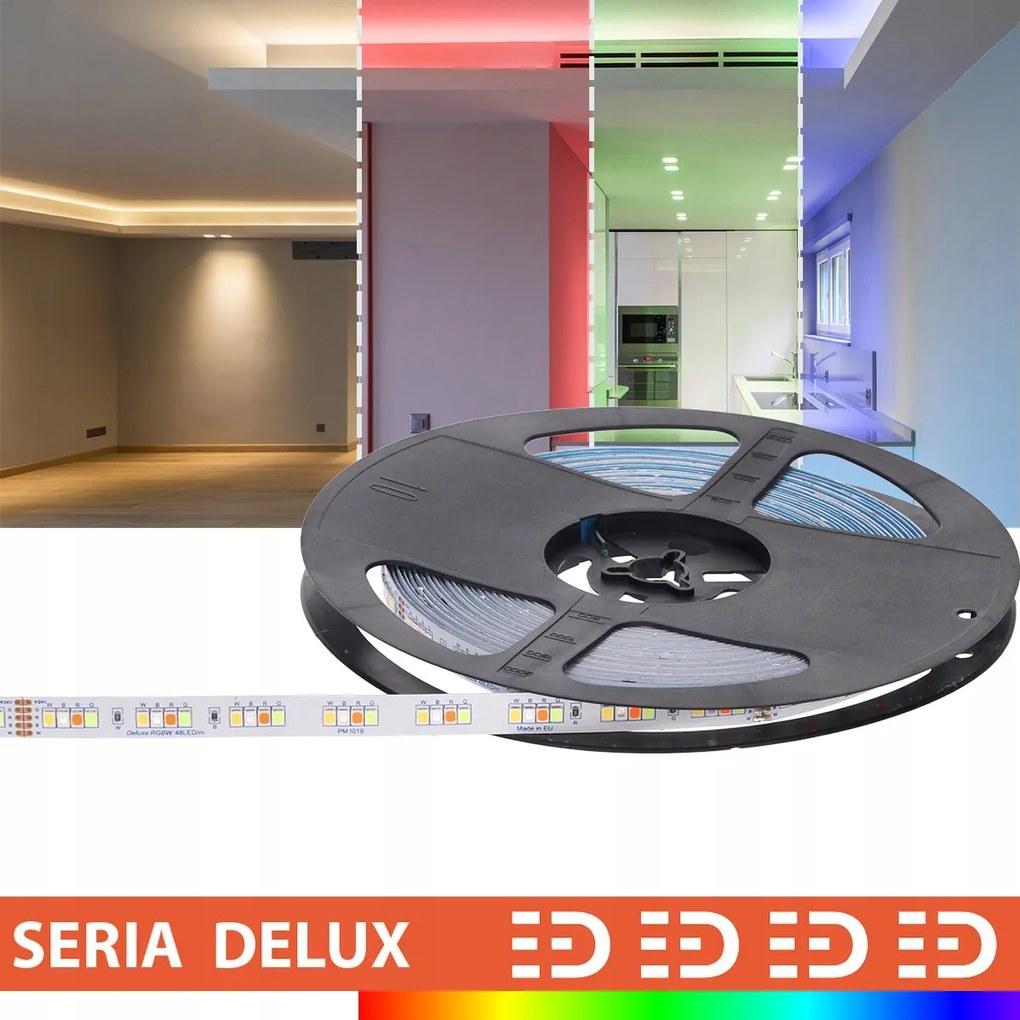 Led pásek Delux 24V 48LED RGB+4000K 15W/m SMD2835 Ra80