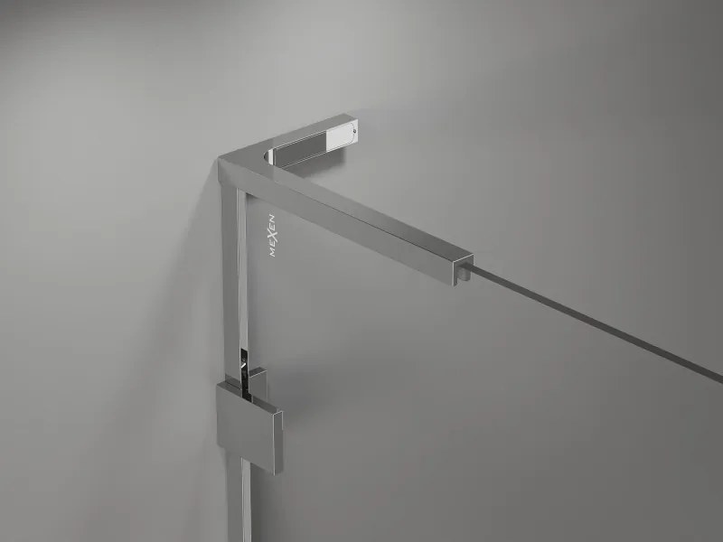 Mexen Lunar L vanová zástěna dvoukřídlá levá 120 x 150 cm, transparentní, chrom - 897L-120-100-01-00-L