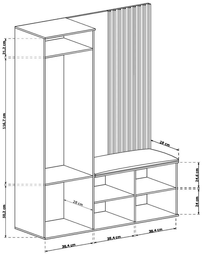 Předsíňová stěna CALI + skříň C-1 | artisan