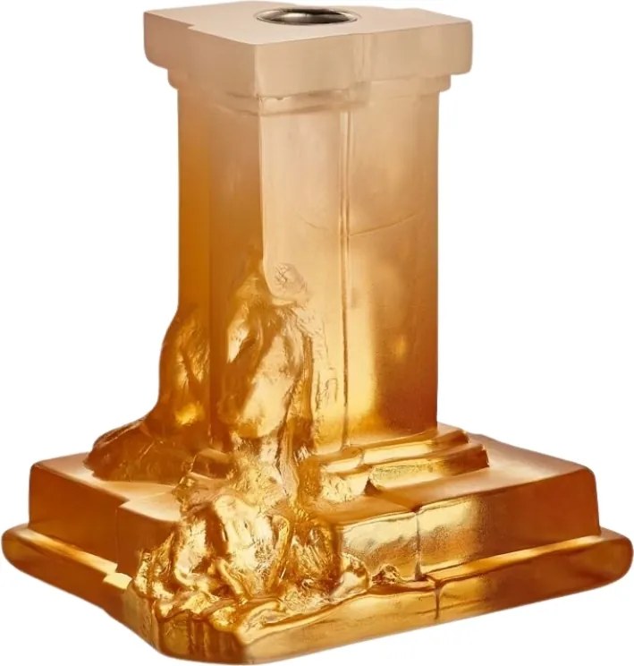 Svícen na klasickou svíčku Rocky Baroque 15 cm amber