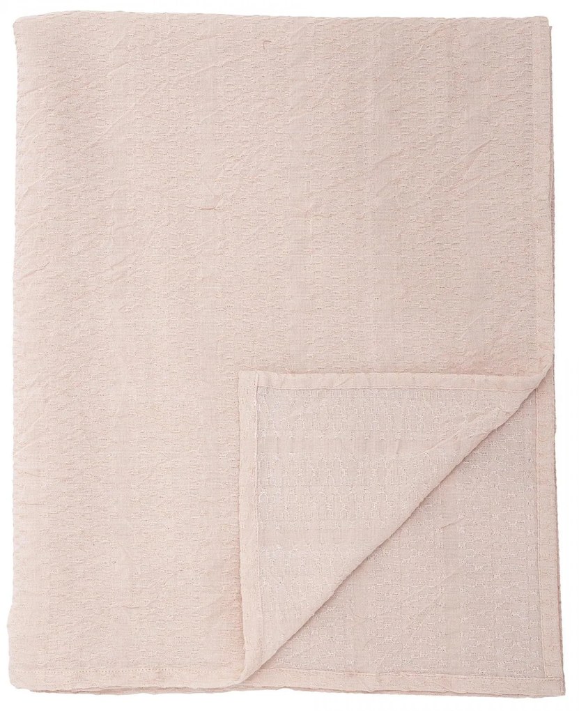 Bloomingville Bavlněný ubrus Wowen Rose, růžová barva, textil