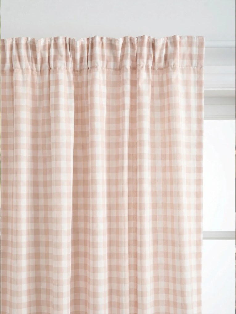 Sinsay - Curtain on tape with check pattern - béžová