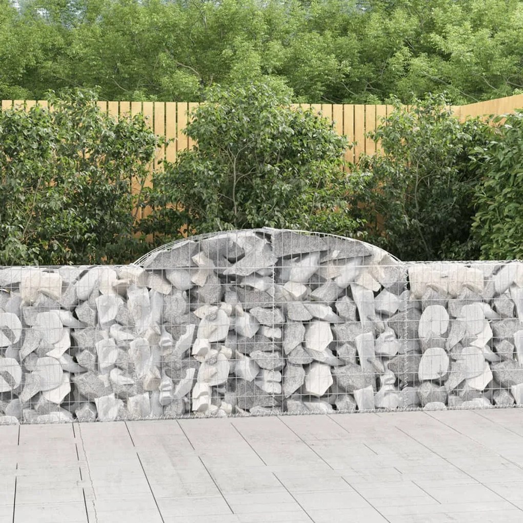Klenuté gabionové koše 4 ks 300x30x80/100 cm pozinkované železo 3146505