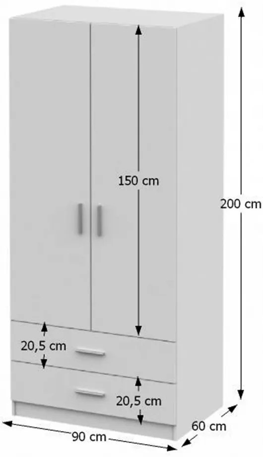 Kondela Skříň, DTD laminovaná, bílá, INVITA typ 5