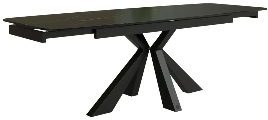 OnaDnes -20% Černý skleněný rozkládací jídelní stůl Miotto Moena 160/200/240 x 76 cm