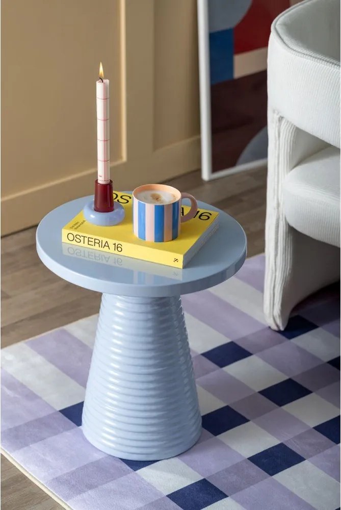 Kovový kulatý odkládací stolek ø 40 cm Catania Ribbed – Leitmotiv