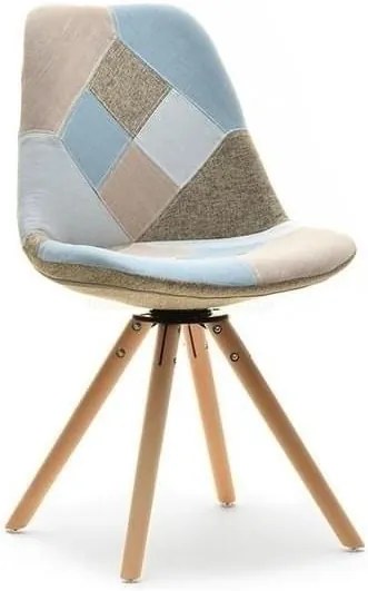 design4life Otočná židle TAMTAS patchwork dřevená podnož