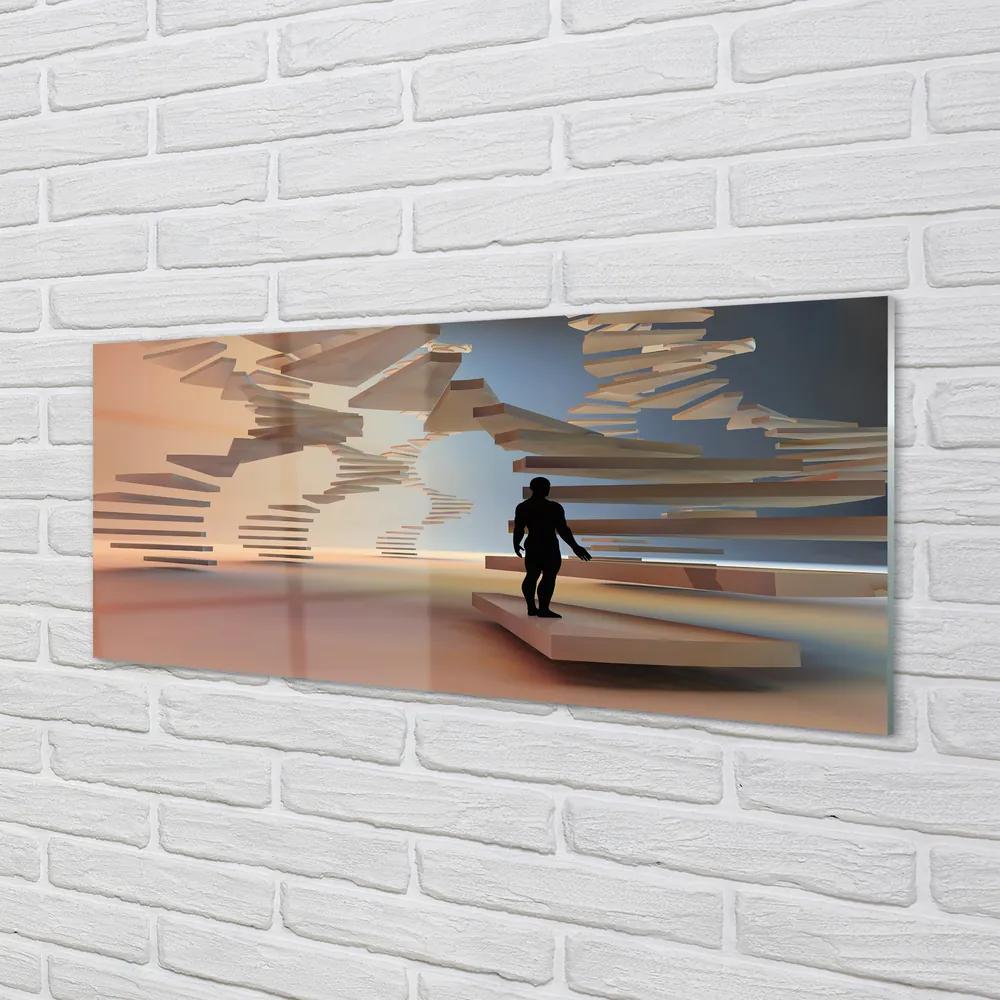 akrylový obraz schody 3d 120x60 cm