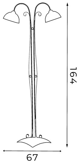 Stojací lampa ANTICA 2xE27/60W/230V