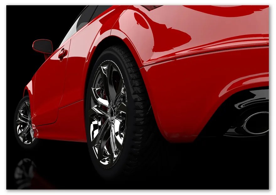 Wallmuralia Foto obraz skleněný svislý Červené auto 100x70 cm