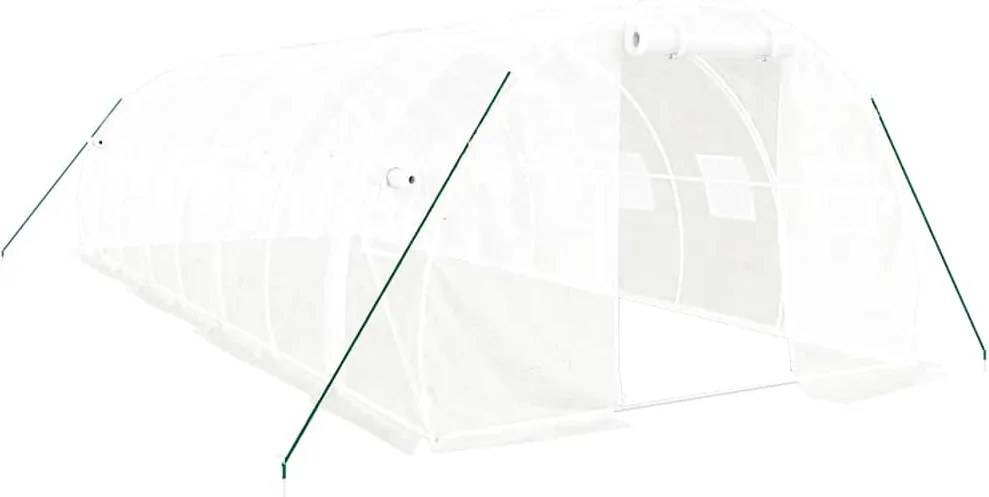 Skleník s ocelovým rámem bílý 24 m² 8 x 3 x 2 m 3188052