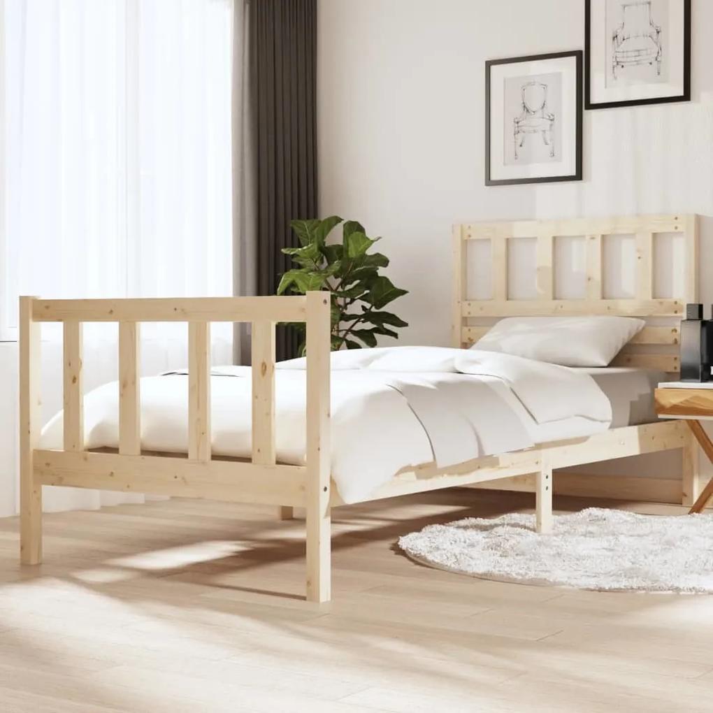 vidaXL Rám postele masivní dřevo 90 x 200 cm [3101140] Barva: Bílá