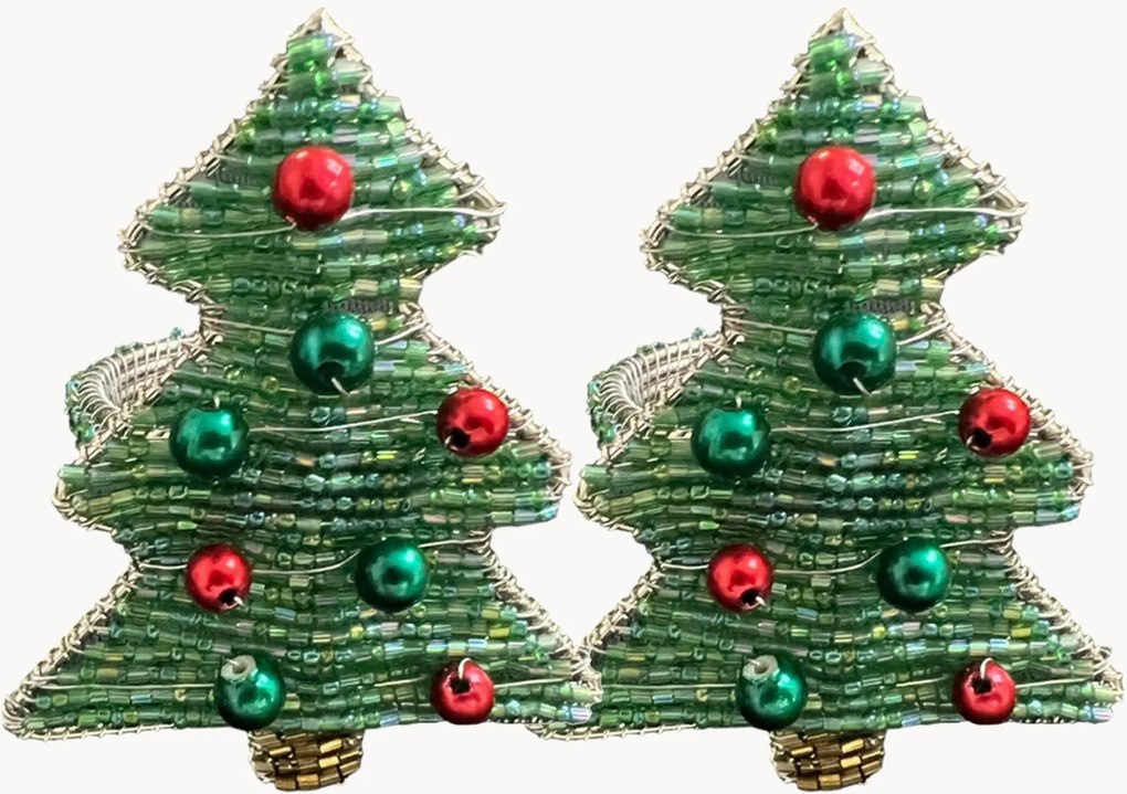 Sada vánočních kroužků na ubrousky Beaded, 2 díly