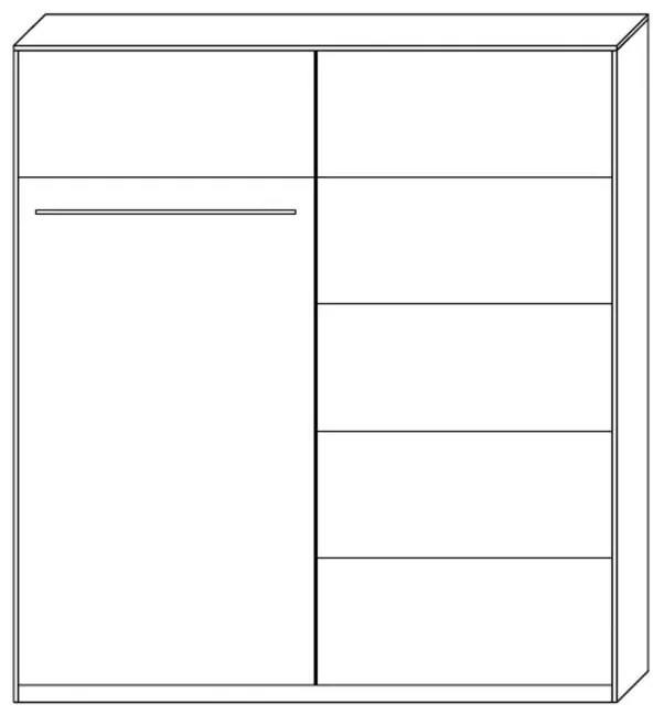 Jurek Šatní skříň Karo 100cm se zrcadlem Barva: bílá