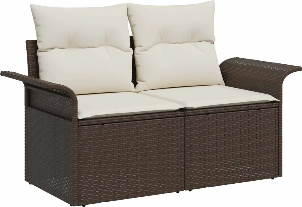 Sada zahradních pohovek 7 pcs 6-Seater Hnědá a krémová 3353927