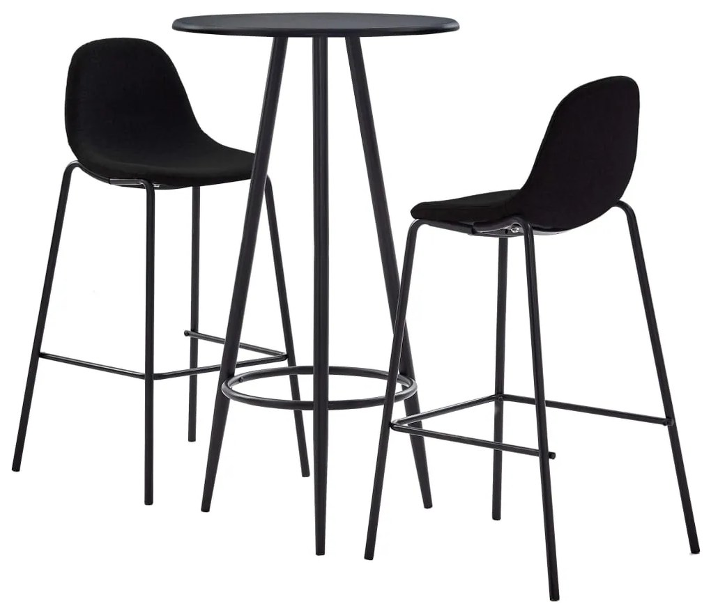 3dílný barový set textil černý 3051129
