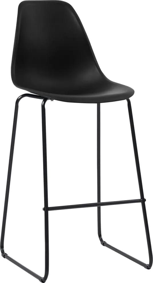 Barové židle - 4 ks - plast | černé