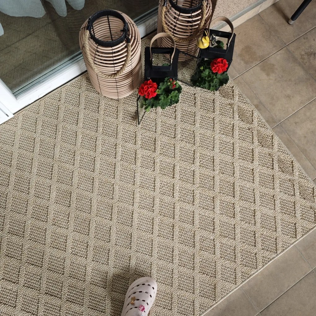 Ayyildiz, Kusový koberec Patara 4953 Beige – na ven i na doma, 80x150, béžová, chodba / předsíň