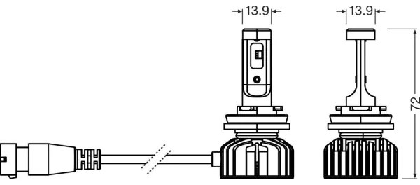 SADA 2x LED Autožárovka NIGHT BREAKER SMART H8 PGJ19-1/7W/12V 6000K - Osram