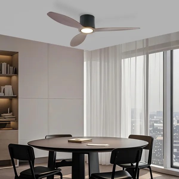 ZEVENTI - LED Stropní ventilátor VENTORA LED/24W/230V Wi-Fi Tuya černá/ořech +DO
