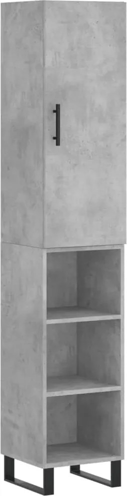 Skříň highboard betonově šedá 34,5x34x180 cm kompozitní dřevo 3199005
