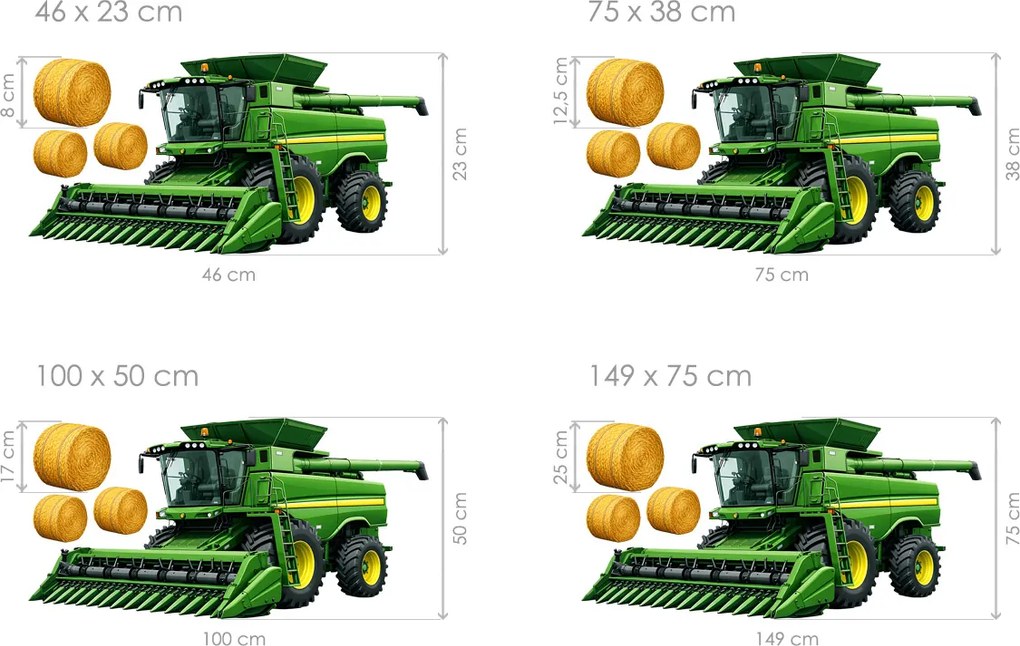 Kombajn samolepka na zeď arch 46 x 23 cm