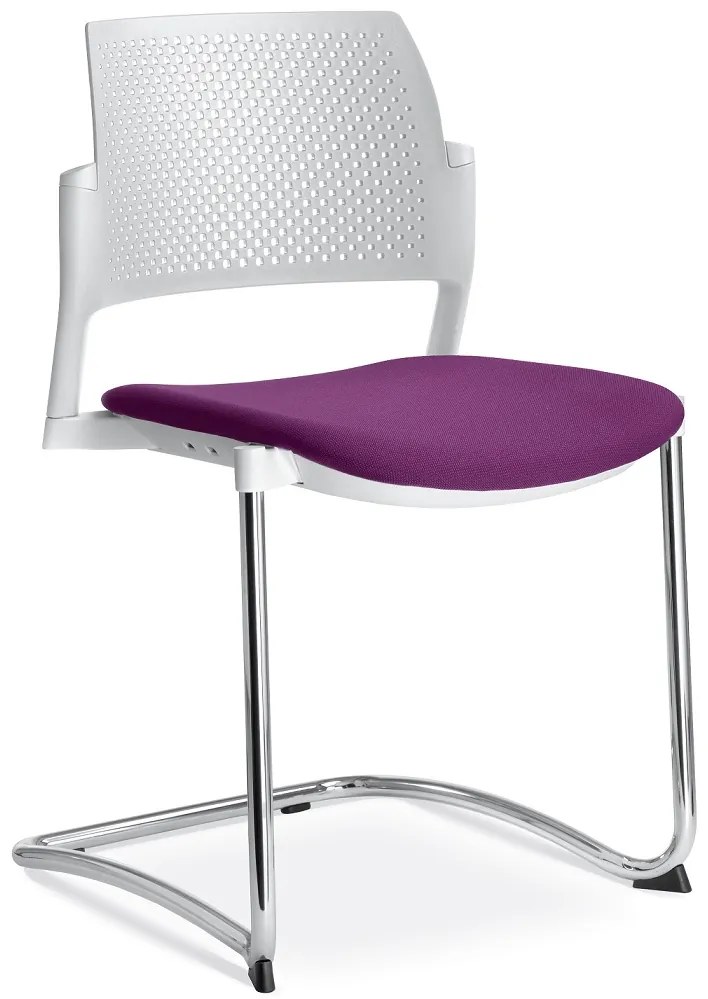 LD SEATING Konferenční židle DREAM+ 101-WH-N4, kostra chrom, bílé plasty
