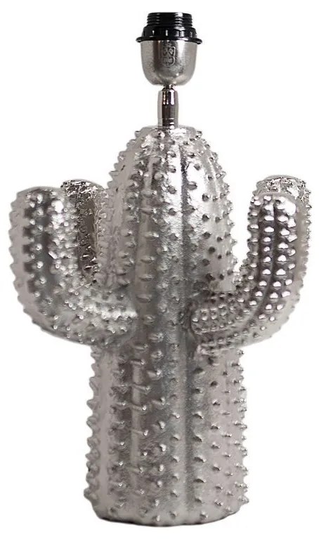 Stříbrná kovová stolní noha k lampě Cactus  -Ø 24*34 cm/ E27