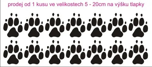 WALLVINIL Samolepky na zeď - Tlapky Barva: Žlutá tmavá, Velikost: 5cm