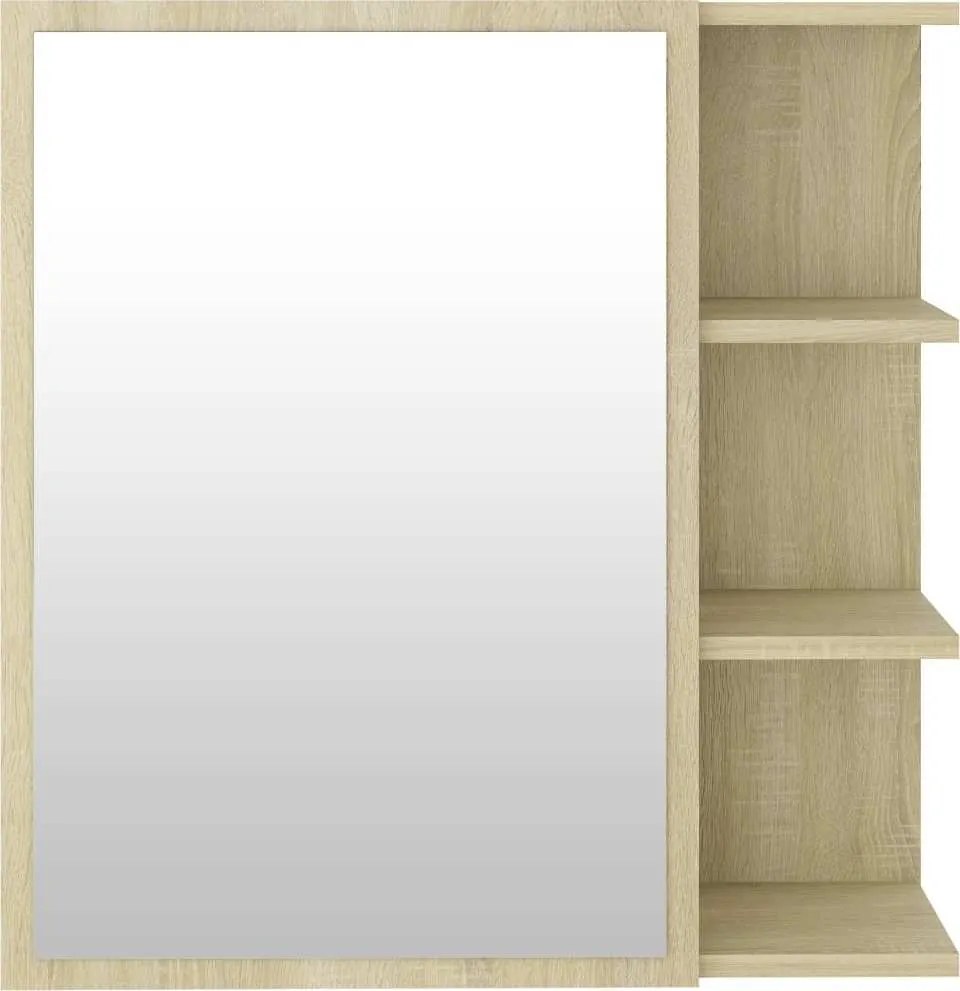 vidaXL Zrcadlová skříňka 62,5x20,5x64 cm dřevotříska [803311] Barva: Bílá